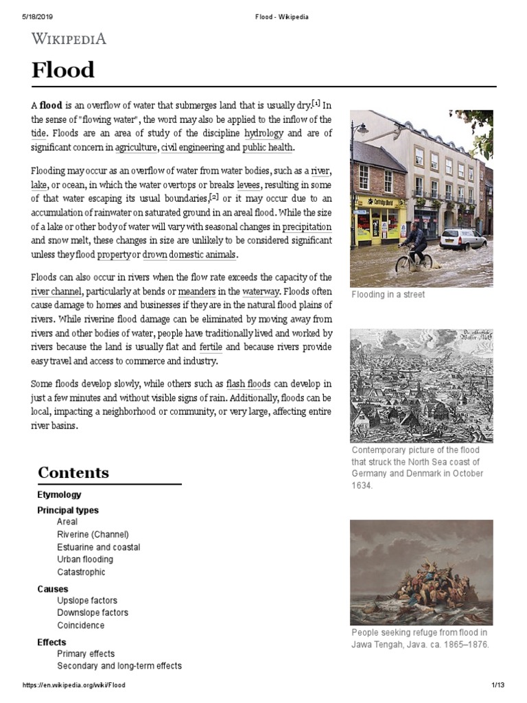 Flood - Wikipedia | PDF | Flood | Precipitation