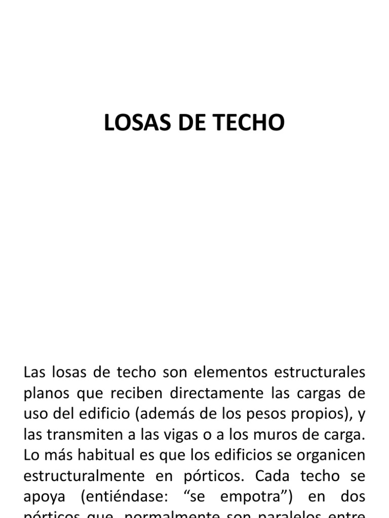 Tipos y Funciones de Losas de Techo | PDF | Rigidez | Hormigón