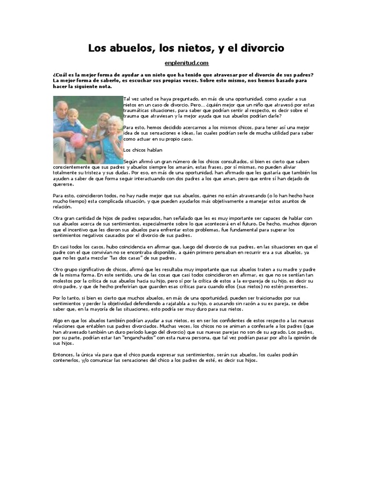 Los Abuelos | PDF | Divorcio | Trauma psicólogico