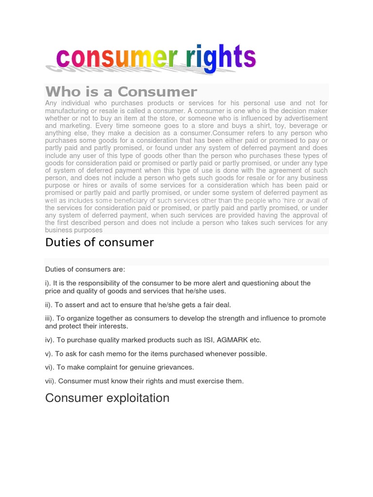 Consumer Rights Project | PDF | Consumer Protection | Retail