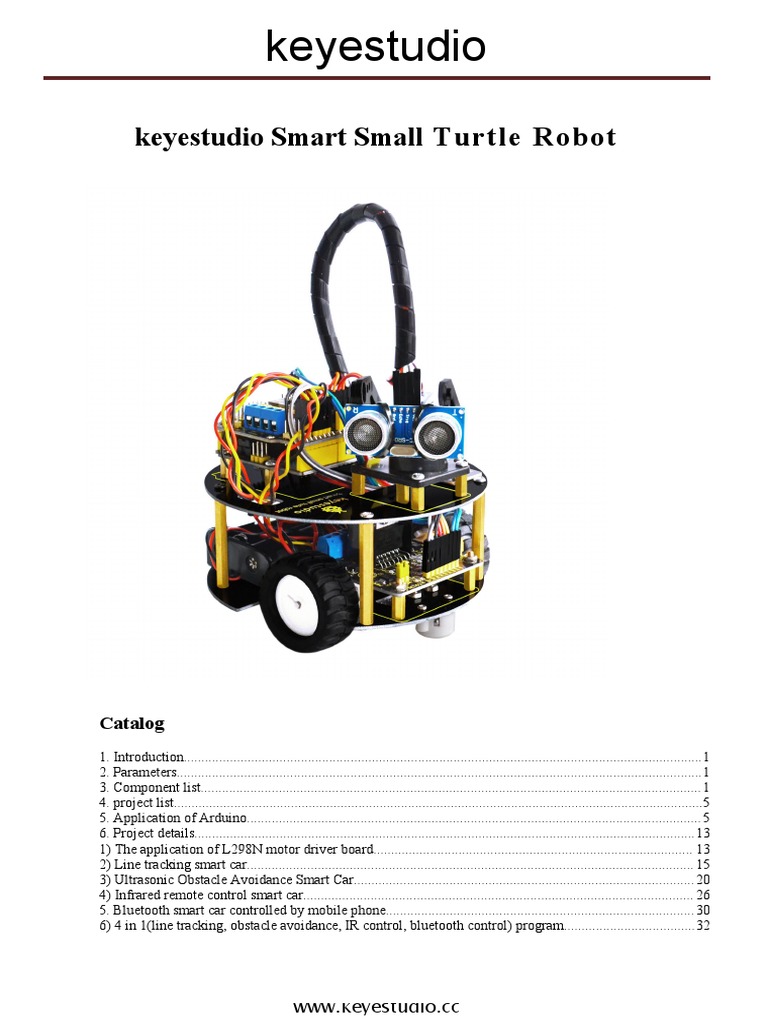 Ks0191 Keyestudio Smart Small Turtle Robot | PDF | Arduino | Remote Control
