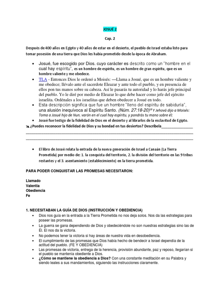 Josue 2 | PDF | Joshua | Creencia religiosa y doctrina