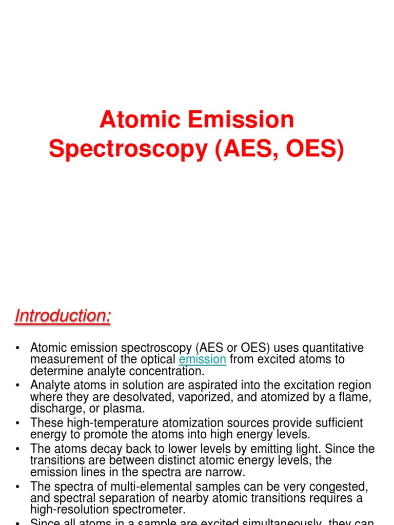 Atomic Emission Spectros | PDF | Emission Spectrum | Spectroscopy