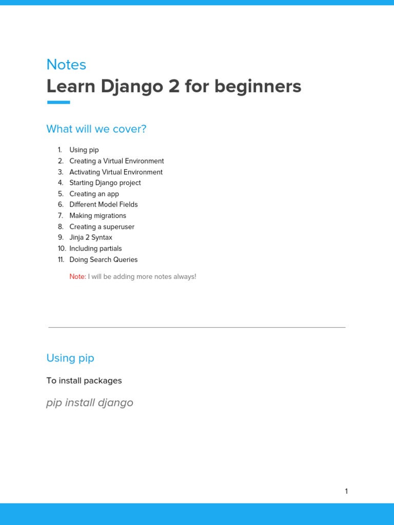 Notes For Django Beginners by Samir Phuyal PDF | PDF | Python ...