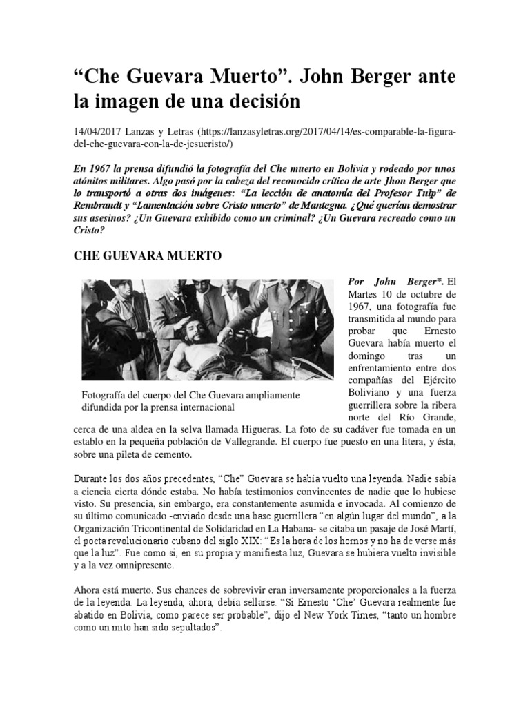 Berger, Che Guevara Muerto | PDF | Che Guevara | Verdad