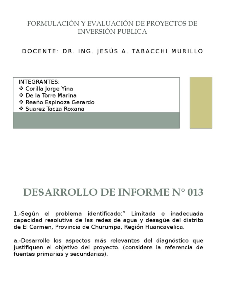 Trabajo Formulacion y Evaluacion de Pip 13 | PDF | Oferta (economía ...