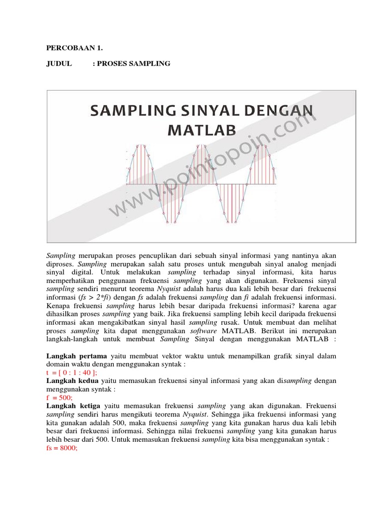 Percobaan Sampling Dan Aliasing | PDF