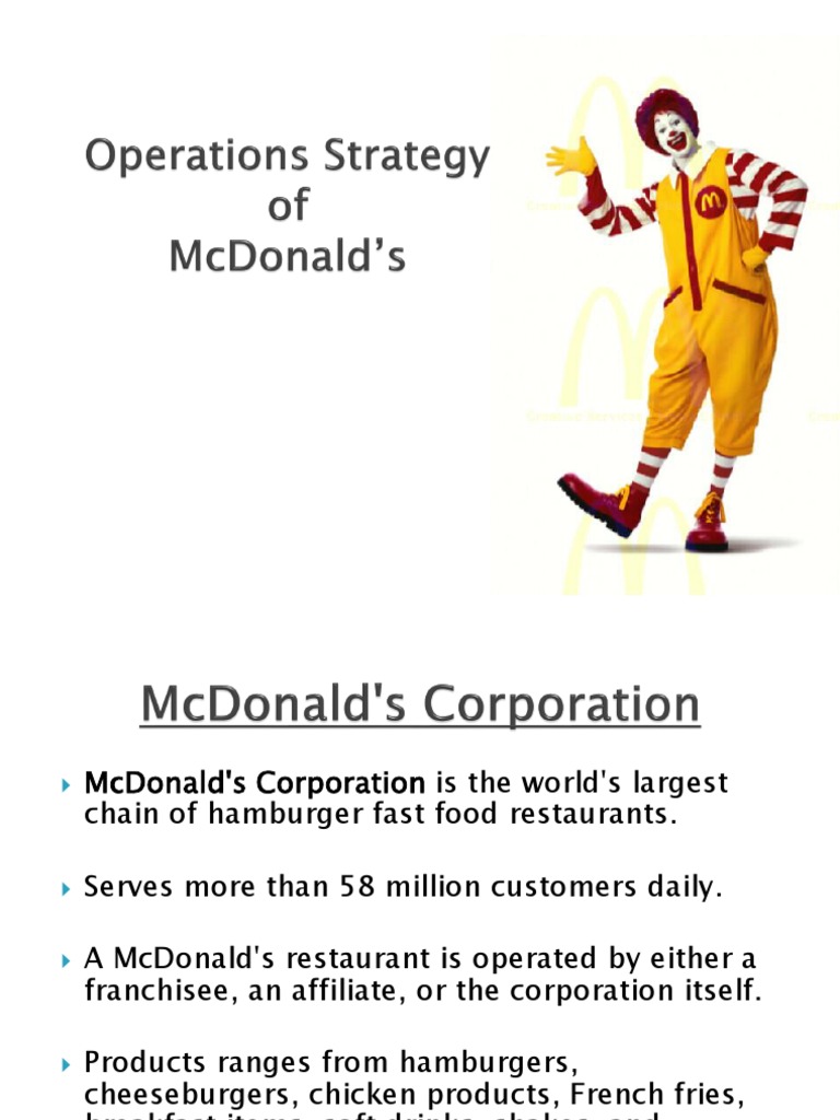 OPERATIONS Strategy of McDonalds | PDF | Fast Food Restaurants | Mc ...