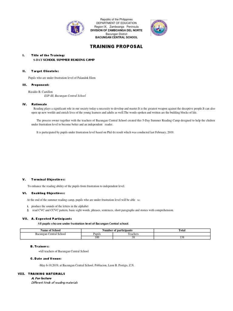 Enhancing Reading Abilities through Summer Reading: A Proposed 5-Day ...