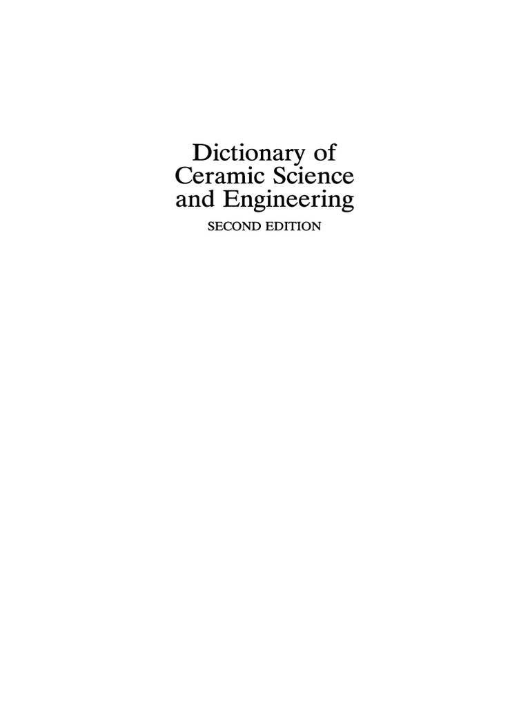 Ian J. McColm (Auth.) - Dictionary of Ceramic Science and Engineering ...