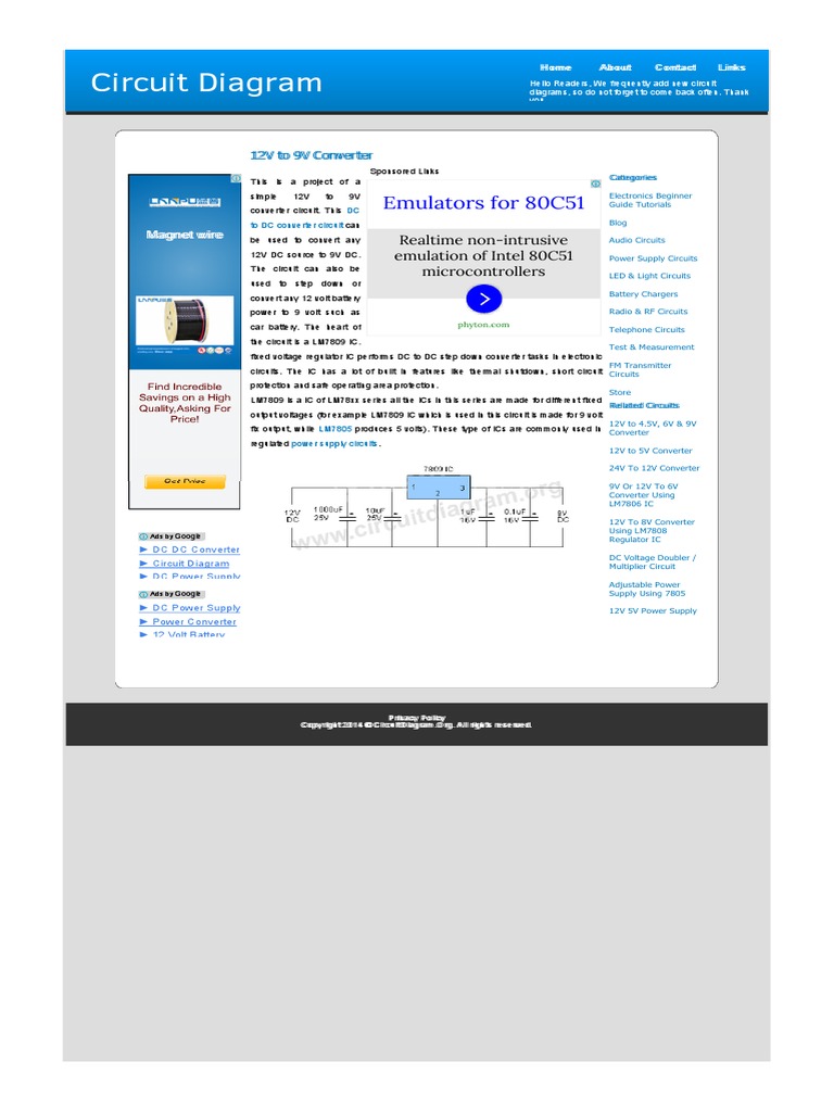 Circuit Diagram: Emulators For 80C51 | PDF | Direct Current | Power Supply