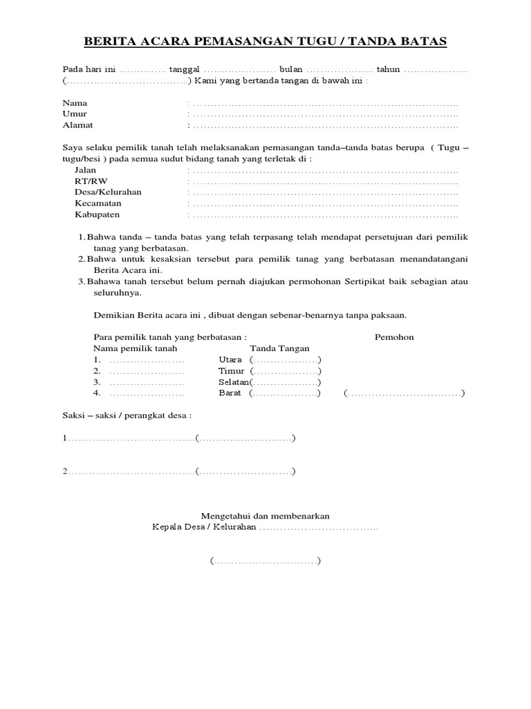 Surat Pemasangan Batas | PDF