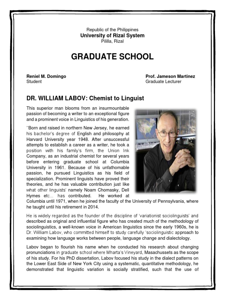 William Labov | PDF | Sociolinguistics | Museology