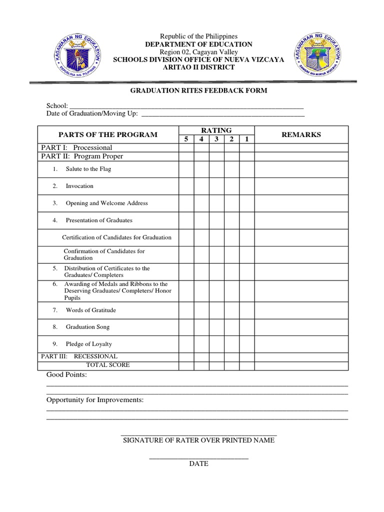 Graduation Feedback Form | PDF