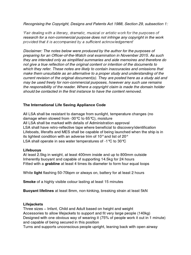 The International Life Saving Appliance Code | PDF | Nature