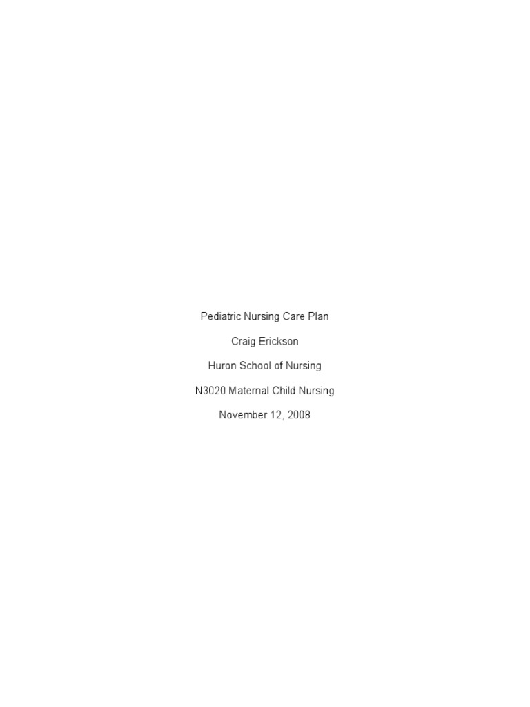 Pediatric Nursing Care Plan | PDF | Respiratory System | Health Care