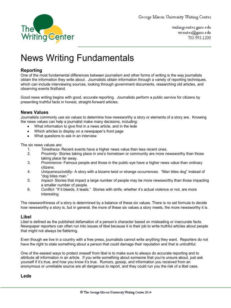 News Writing Fundamentals | PDF | Journalism | News