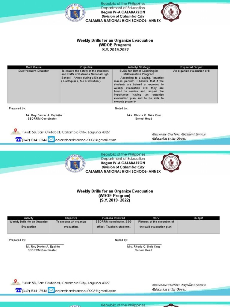 Work Plan Chart DRRM | PDF