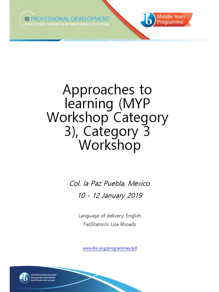 Workbook - Approaches To Learning (MYP Workshop Category 3) | PDF ...