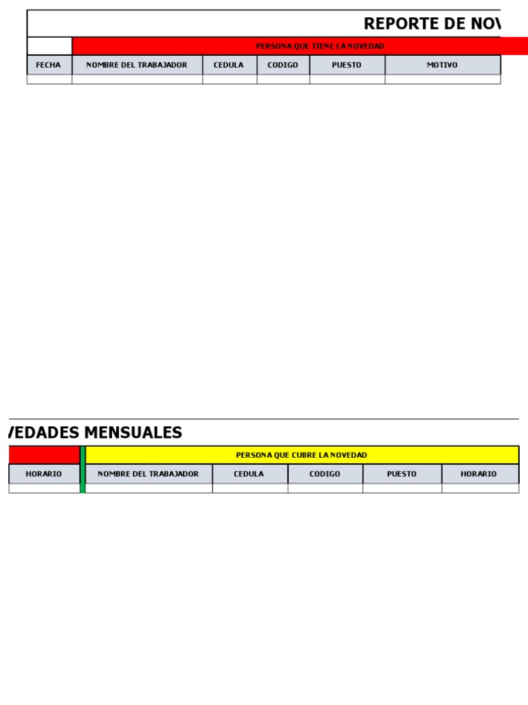 Formato Reporte de Novedades | PDF
