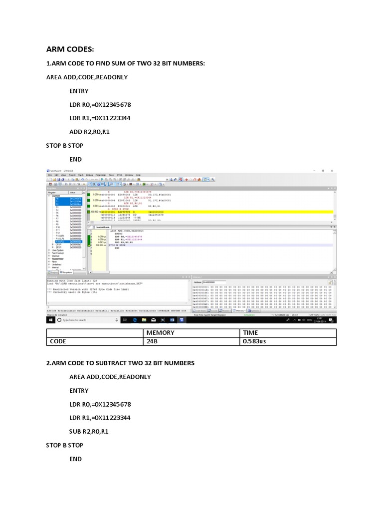 ARM Assembly Code Examples | PDF | Computer Engineering | Areas Of ...