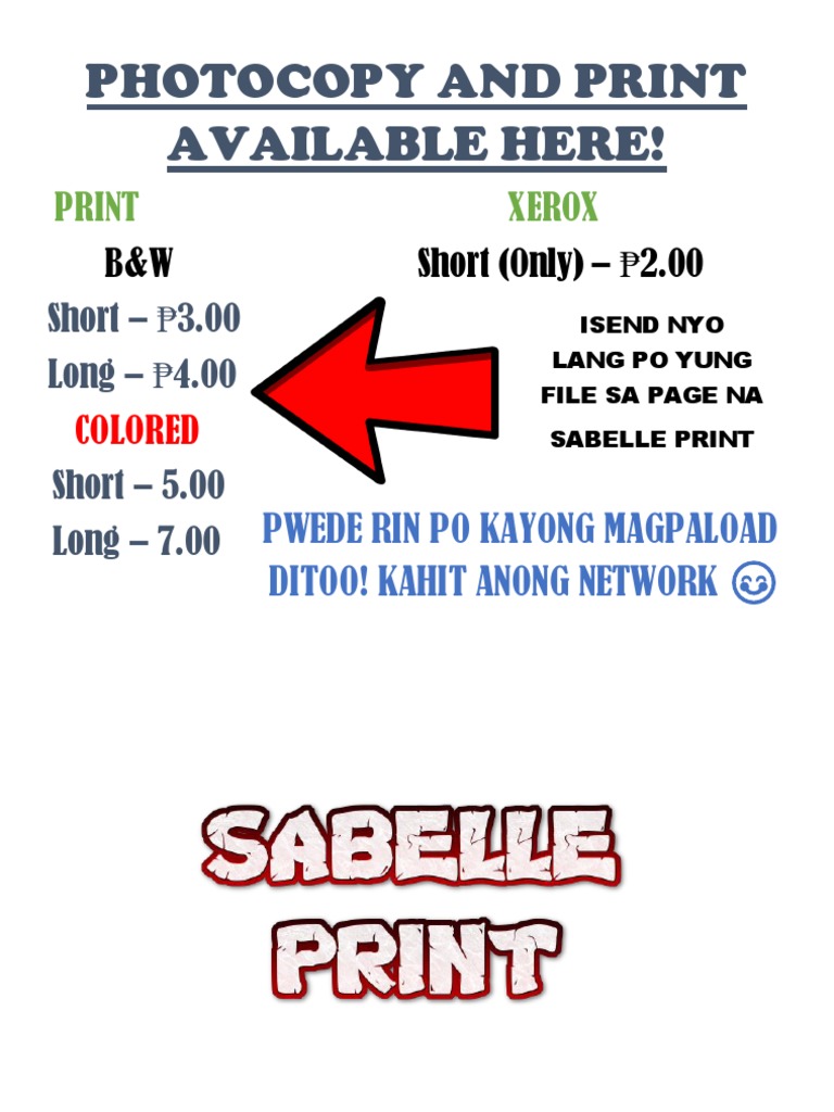 Print and Xerox Services Available Here | PDF