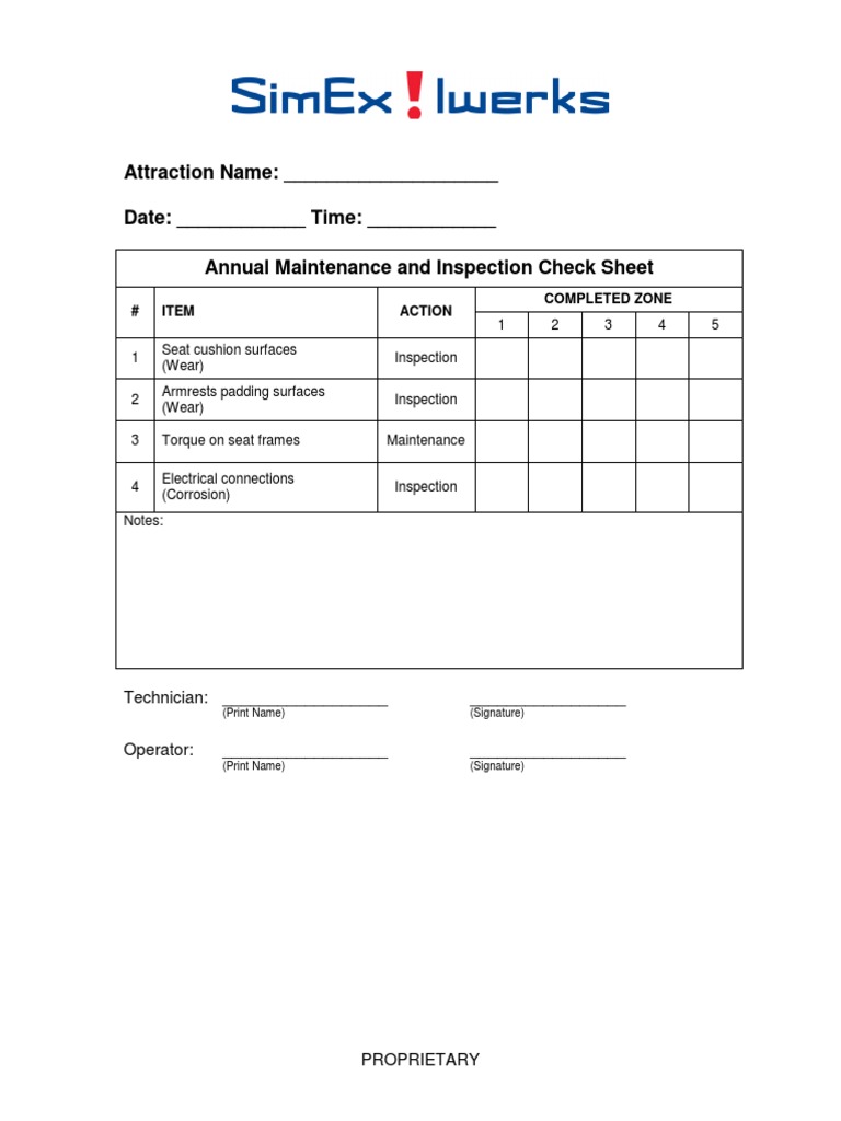 EKR - APP A Annual Inspection Sheet | PDF | Business