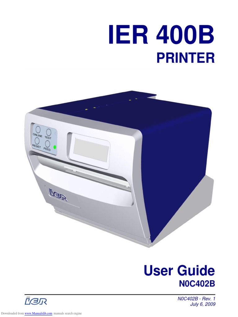 IER 400B Printer User Guide | PDF | Ac Power Plugs And Sockets ...