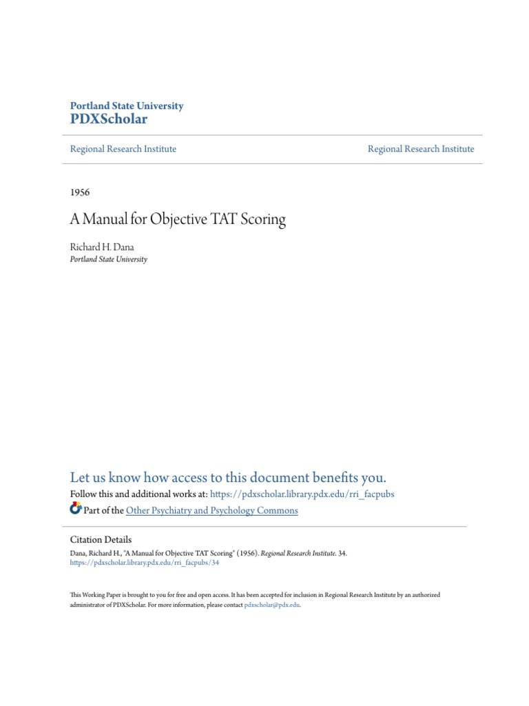 A Manual For Objective TAT Scoring | PDF | Standard Deviation ...