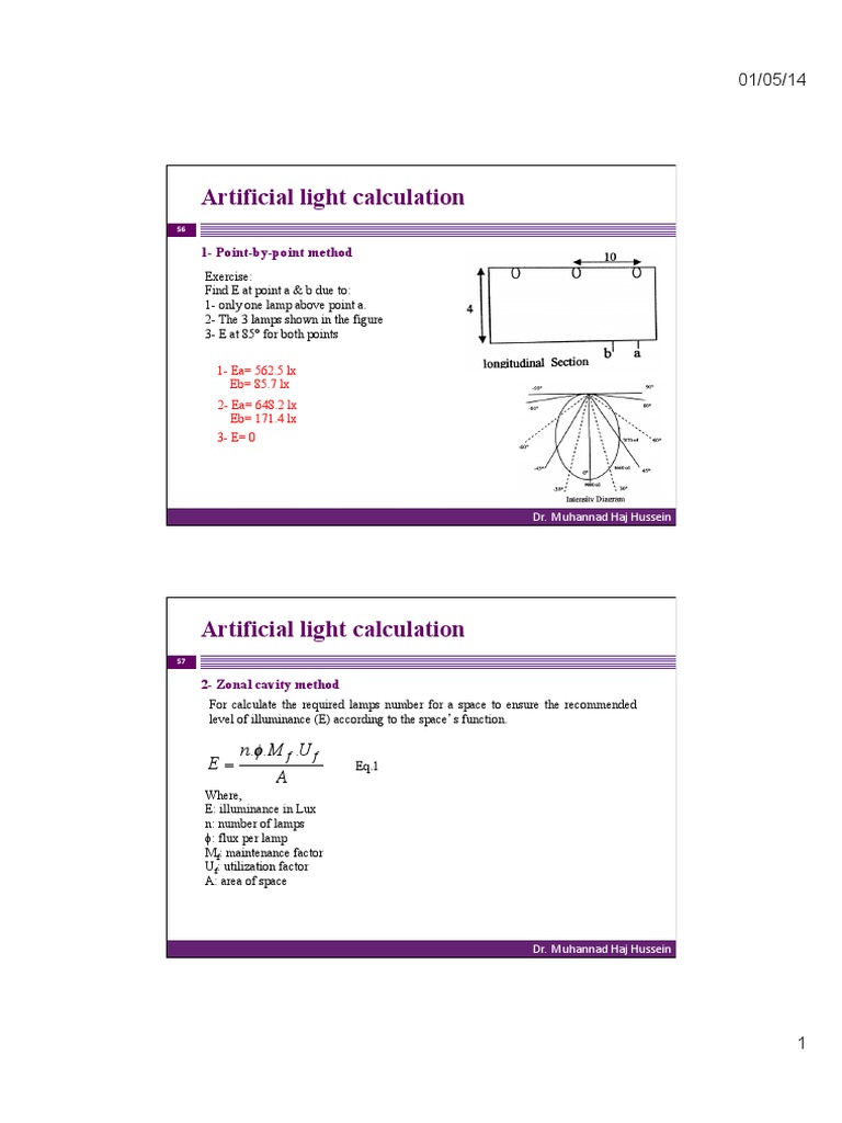 Artificial Light Calculation | PDF | Lighting | Light