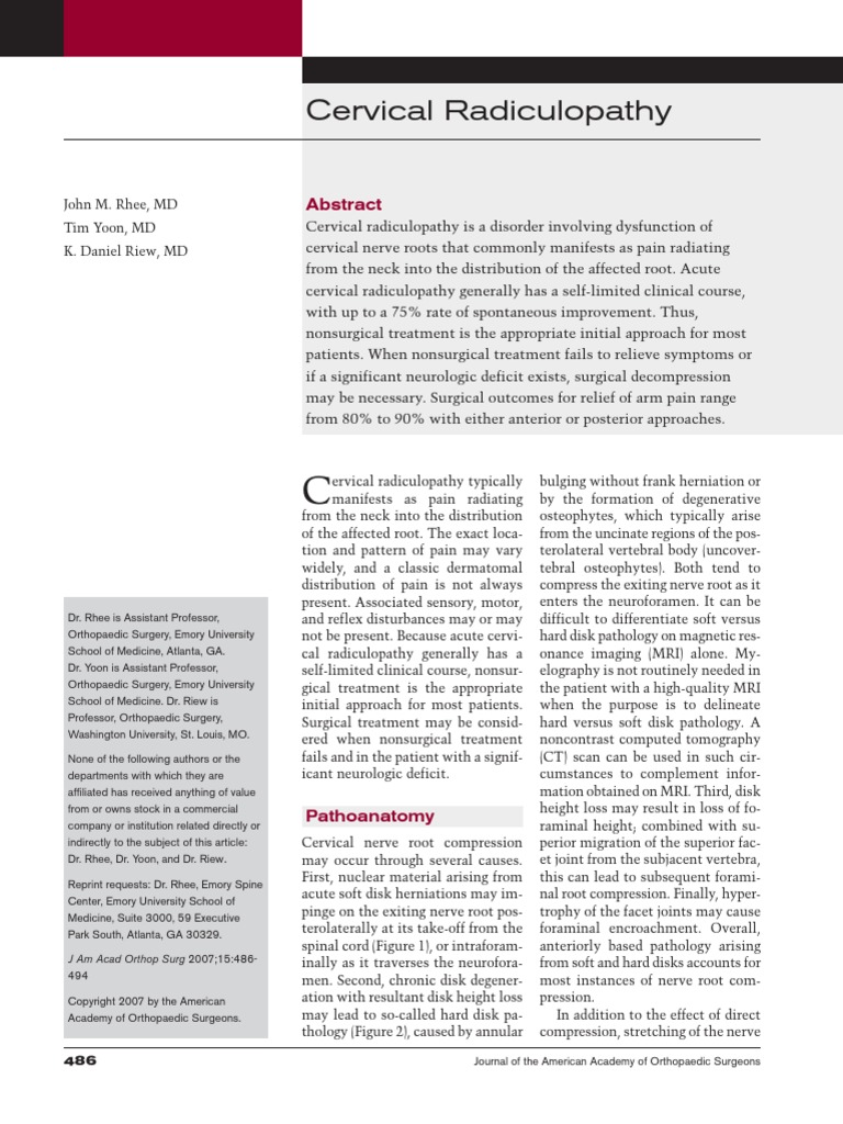Cervical Radiculopathy | PDF | Nonsteroidal Anti Inflammatory Drug | Pain