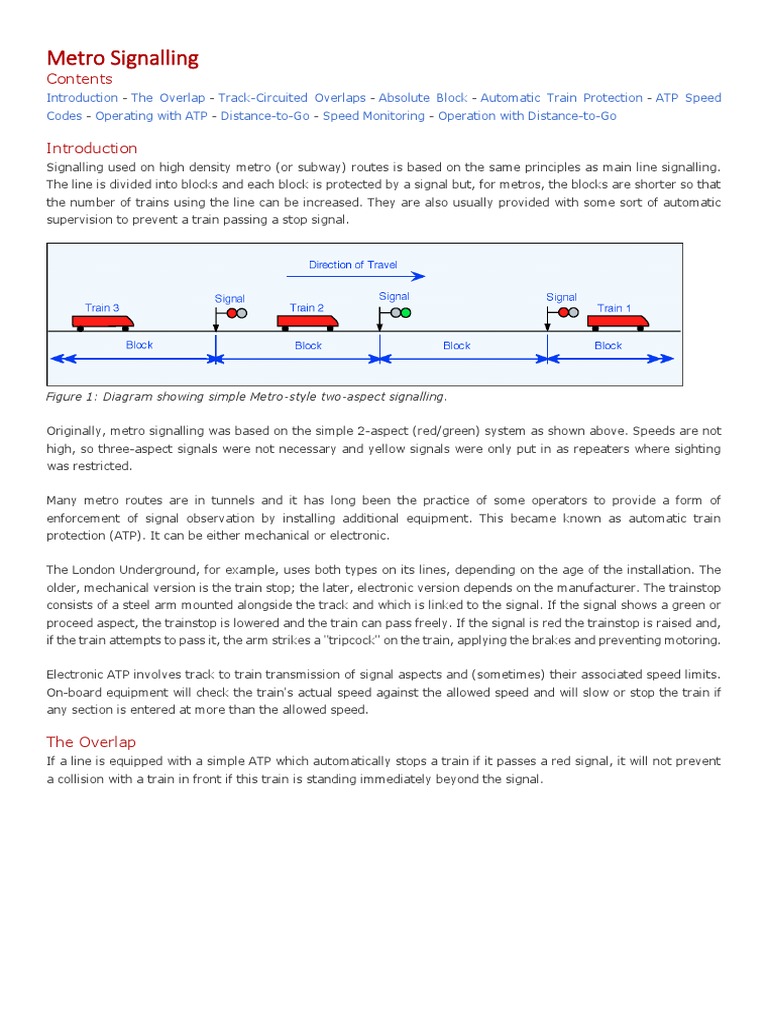 Metro Signalling | PDF | Transportation Engineering | Rail Transport