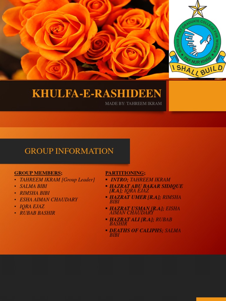 Khulfa-E-Rashideen: Made By: Tahreem Ikram | PDF | Ali | Umar
