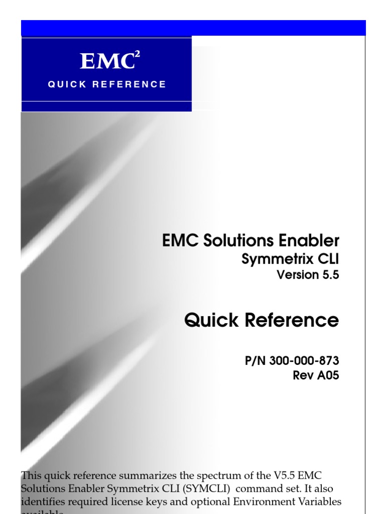 Solutions Enabler Symmetrix CLI Quick Reference | PDF | Command Line ...