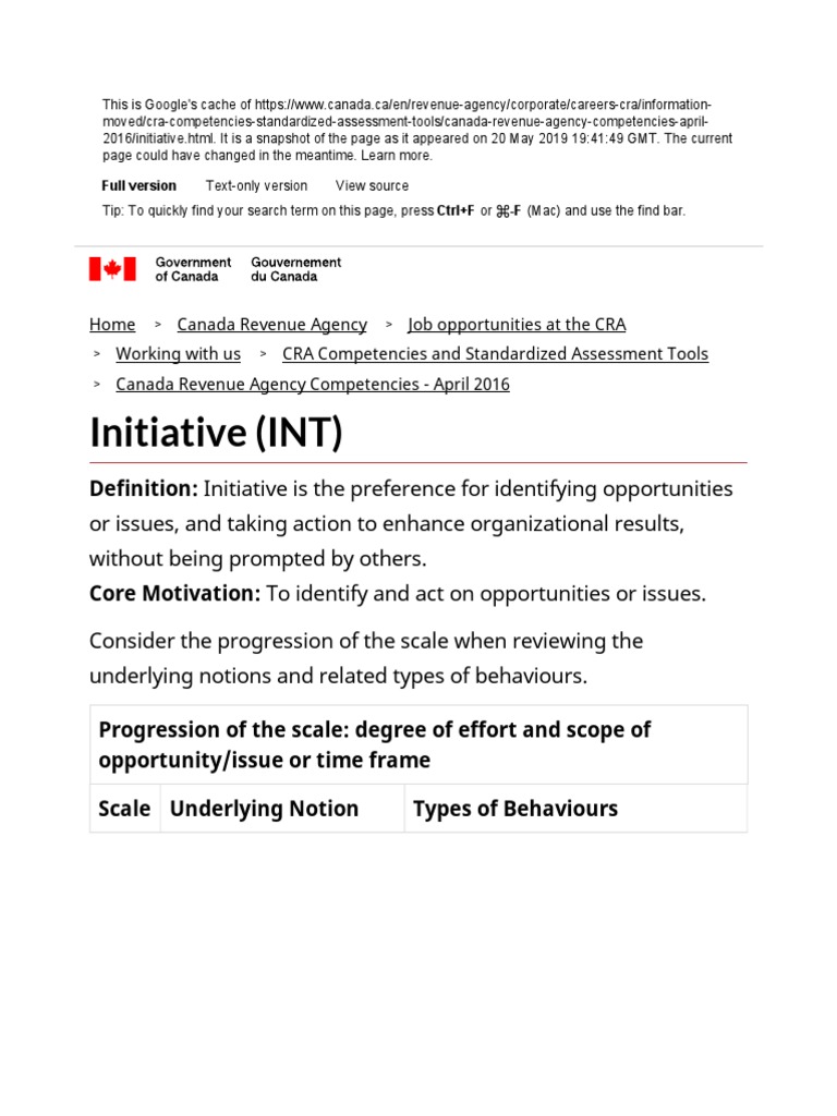 CRA Initiative Competency Guide | PDF | Competence (Human Resources ...