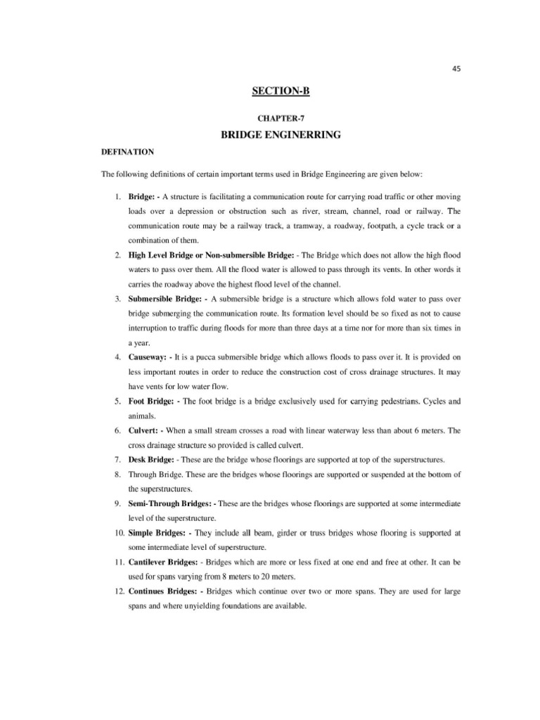 Bridge Engineering Notes PDF | PDF