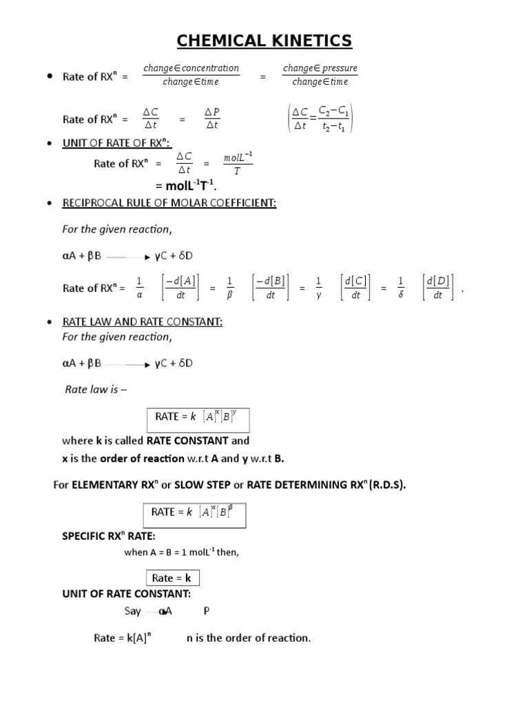 Chemistry Chapter 1 | PDF | Reaction Rate | Unit Processes