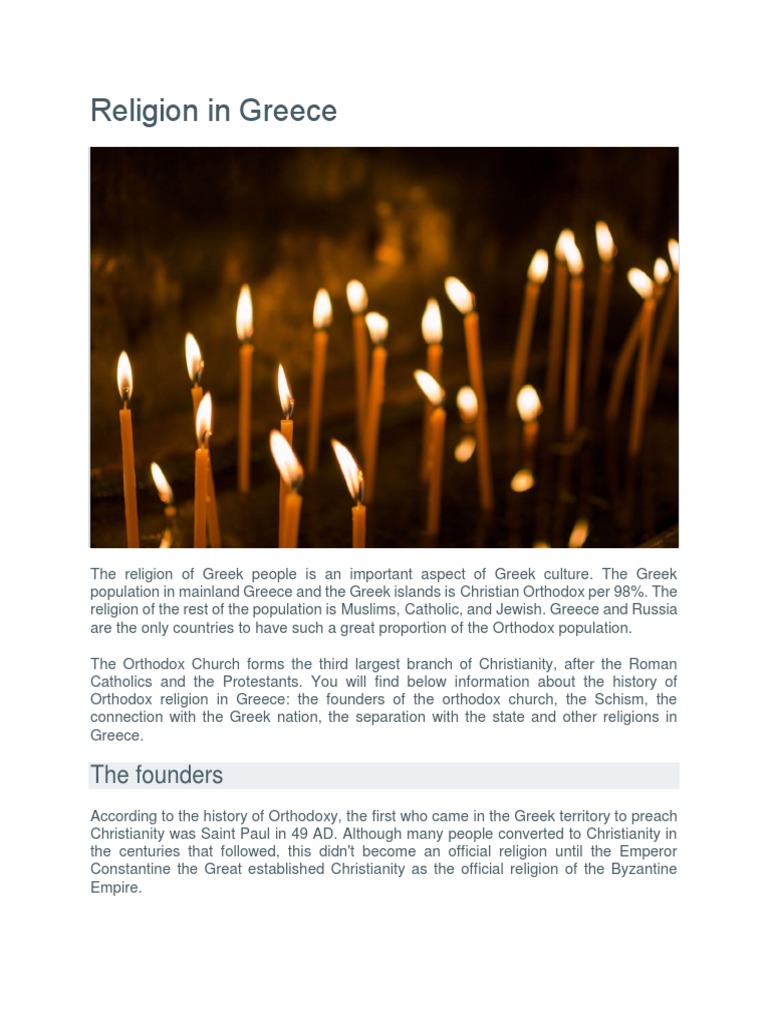 Religion in Greece | PDF | Eastern Orthodox Church | Greece