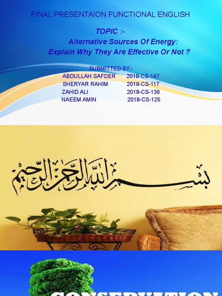 Final Presentaion Functional English | PDF | Energy Development | Renewable Energy