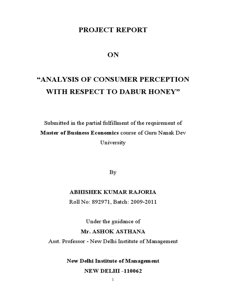 Analysis of Consumer Perception On Dabur Honey 130516140450 Phpapp01 ...