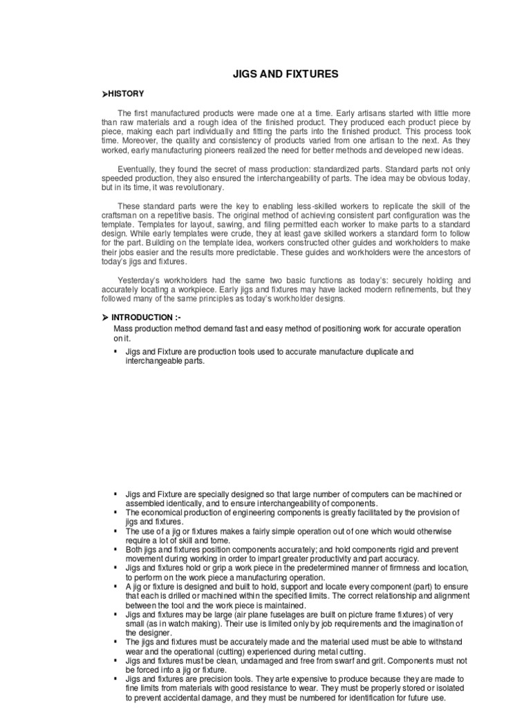 Jigs & Fixture | PDF | Metalworking | Industrial Processes