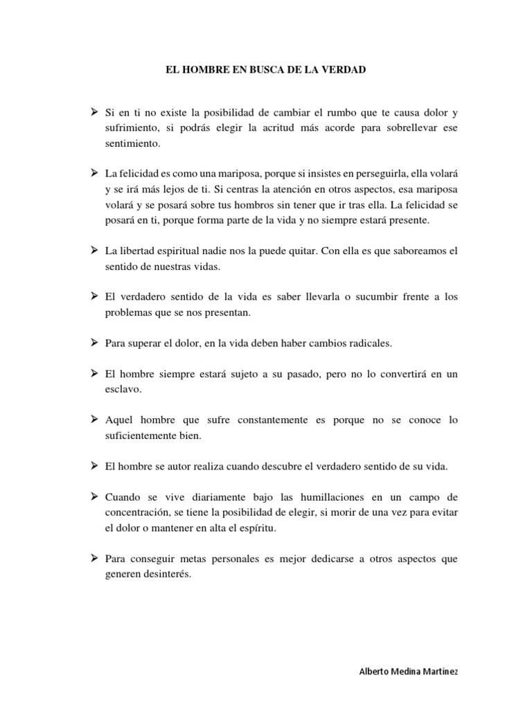 El Hombre en Busca de La Verdad | PDF | Estilo de vida