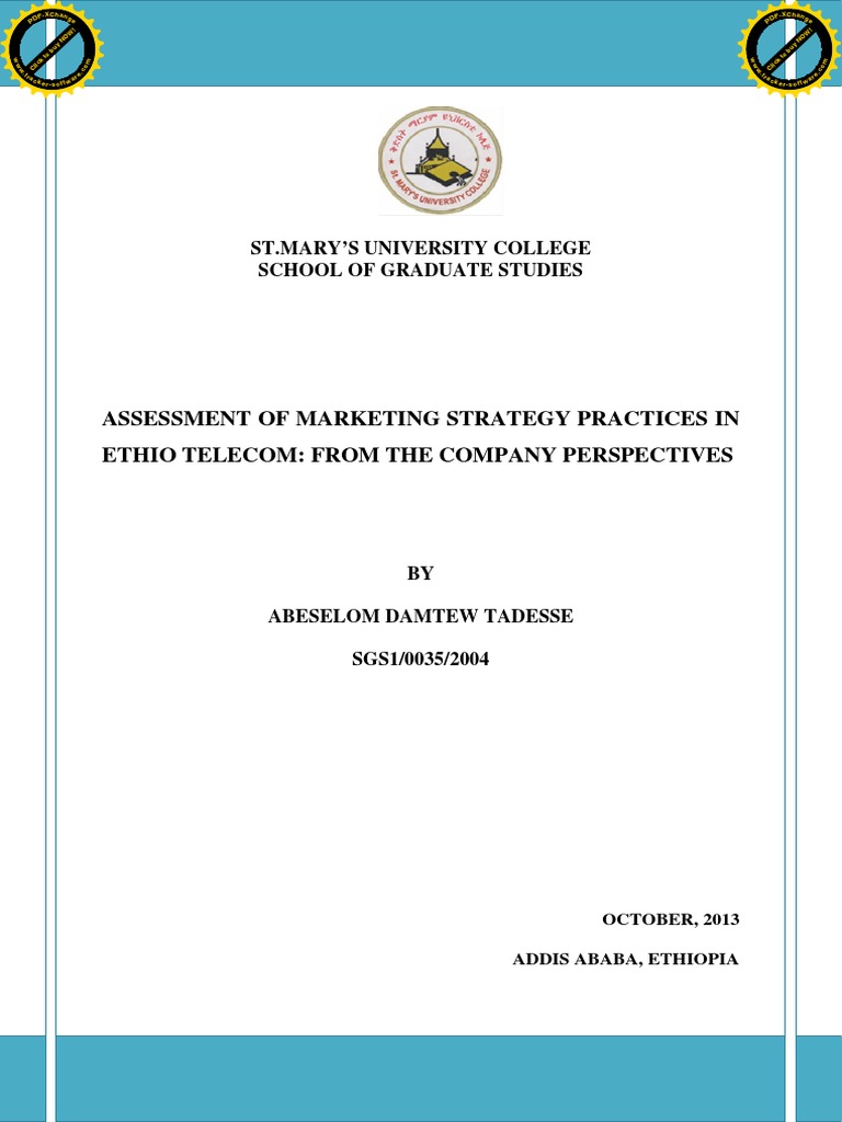 Assessment of Ethio Telecom's Marketing Strategies | PDF | General ...