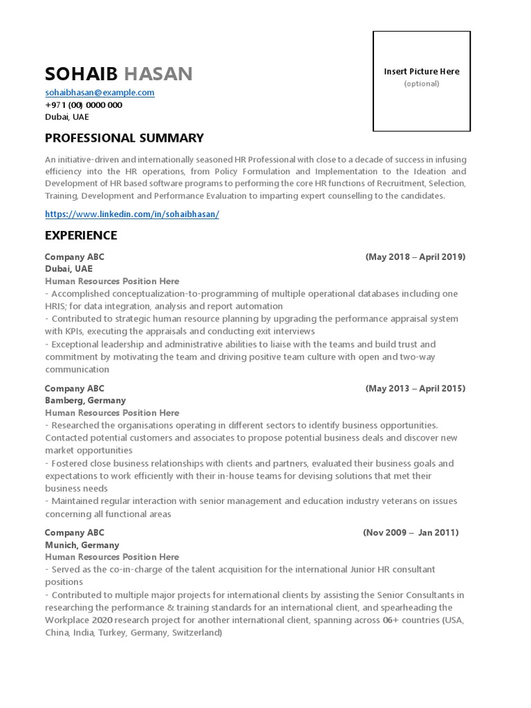 Resume Format Word Document | PDF | Human Resources | Résumé