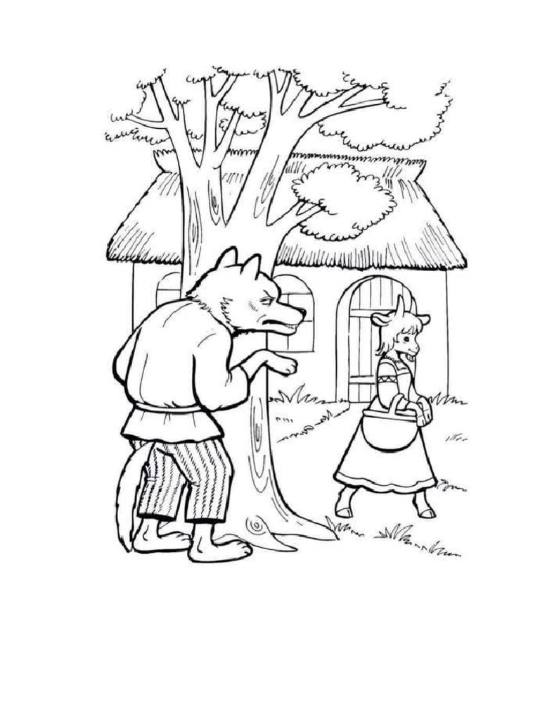 Fisa de Colorat Capra Cu Trei Iezi | PDF