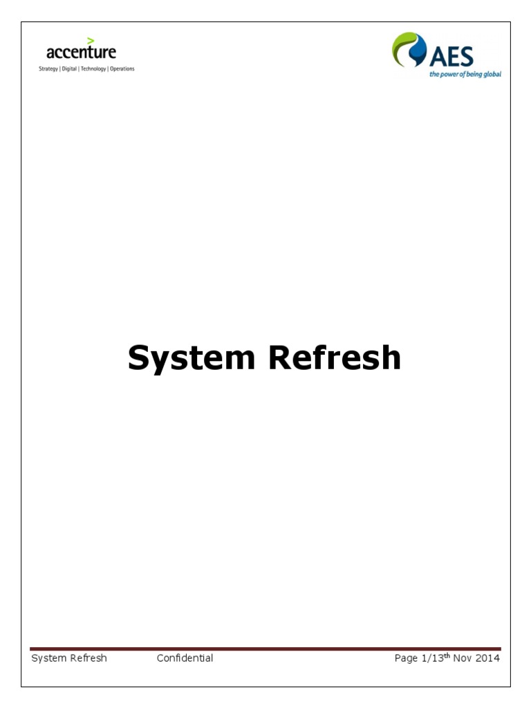 System-Refresh Document | PDF | Backup | Load Balancing (Computing)