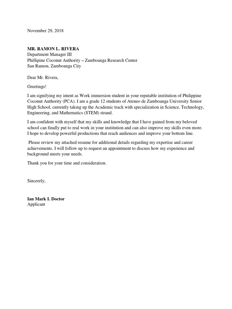 Application Letter | PDF