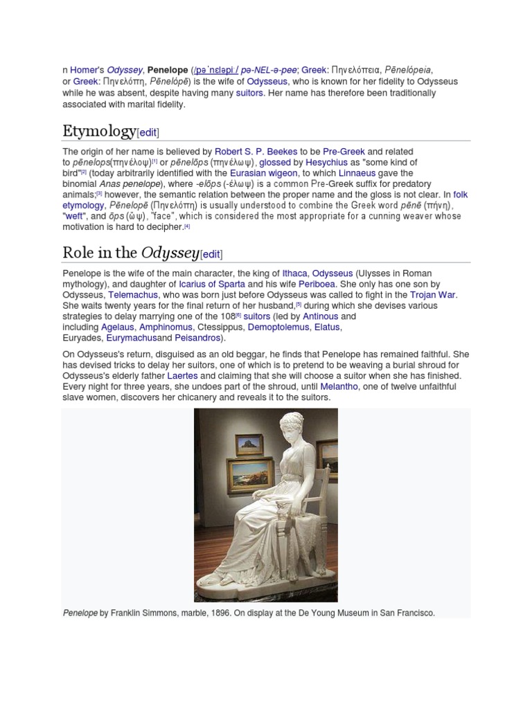 Penelope Greek | PDF | Penelope | Ancient Greek Religion