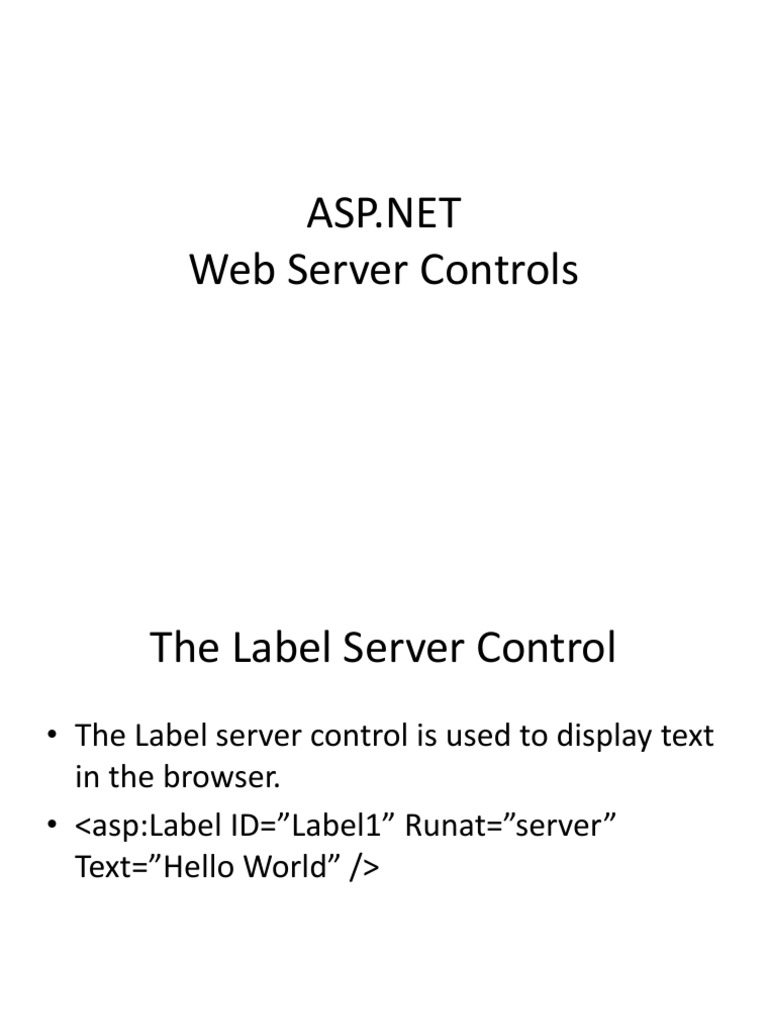 Web Server Controls | Download Free PDF | Web Server | Internet & Web