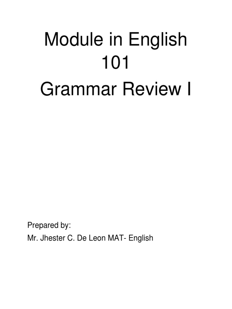 Module in English 101 | PDF | Noun | Grammatical Gender